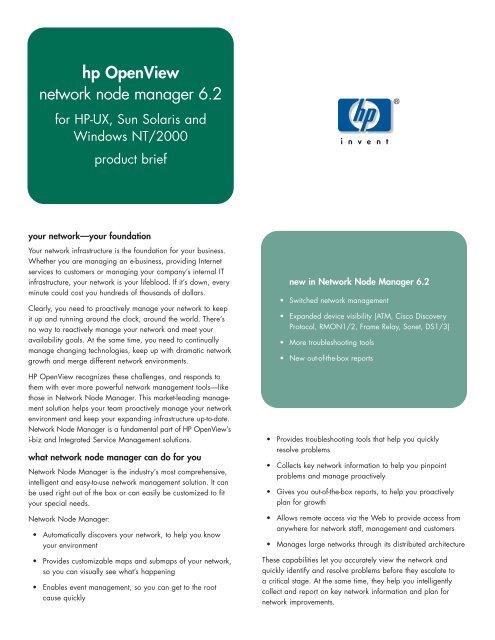 hp OpenView network node manager 6.2 - CNPedia