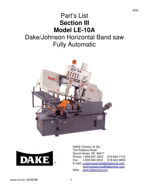 Parts - Dake