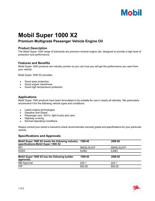 Mobil Super 1000 X2 - Auto-Rx