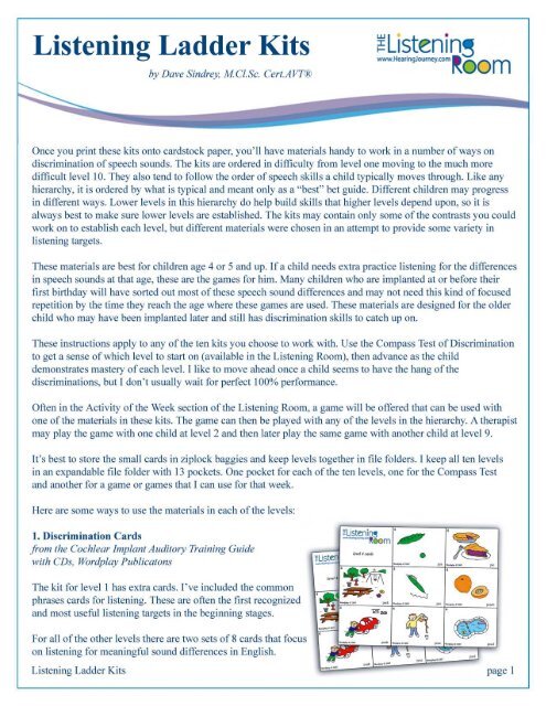 Listening Ladder Kits iListen'ing - Hearing Journey
