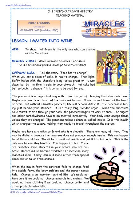 LESSON 1:WATER INTO WINE