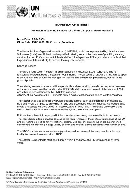 Expression Of Interest Call For Expression Of Interest In Providing