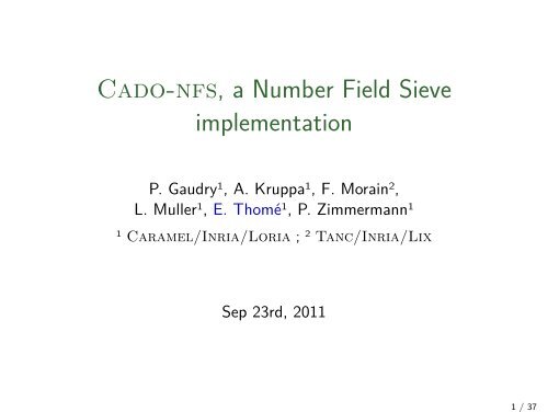 Cado-nfs, a Number Field Sieve implementation - Magix