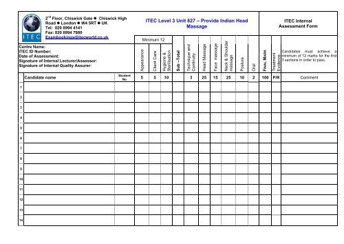 Assessment Form - ITEC