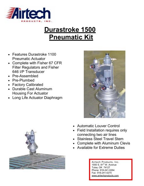 Durastroke 1500 Pneumatic Kit - Airtech Products, Inc.