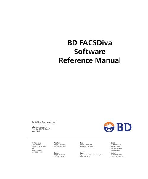 BD FACSDiva Software Reference Manual