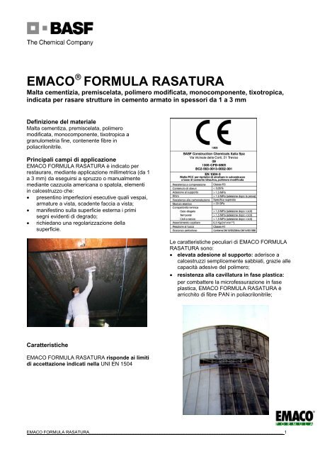 EMACO FORMULA RASATURA - BASF