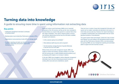 Turning Data into Knowledge - IRIS Exchequer Accounting Software
