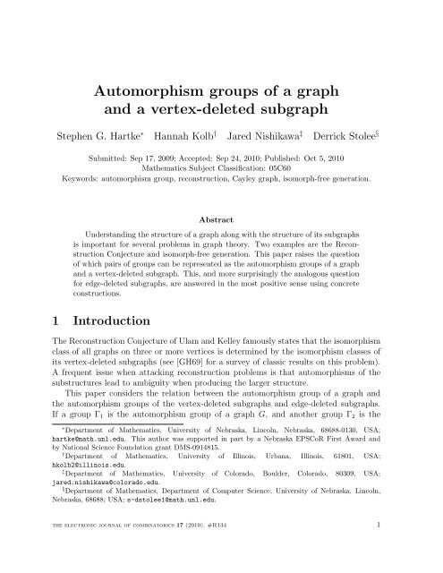 Automorphism groups of a graph and a vertex-deleted subgraph