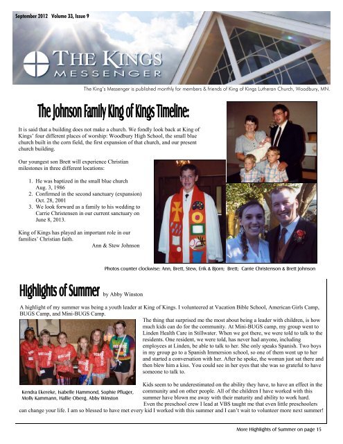 Tracy Roy, Preschool-2nd Grade Coordinator! - King of Kings ...