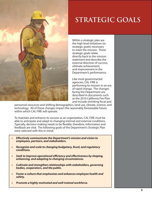 STRATEGIC GOALS - Cal Fire