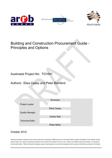 Building and Construction Procurement Guide ... - Austroads