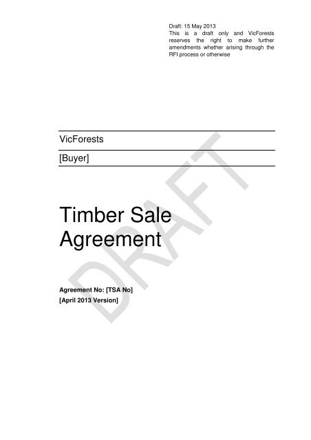 Timber Sale Agreement - VicForests