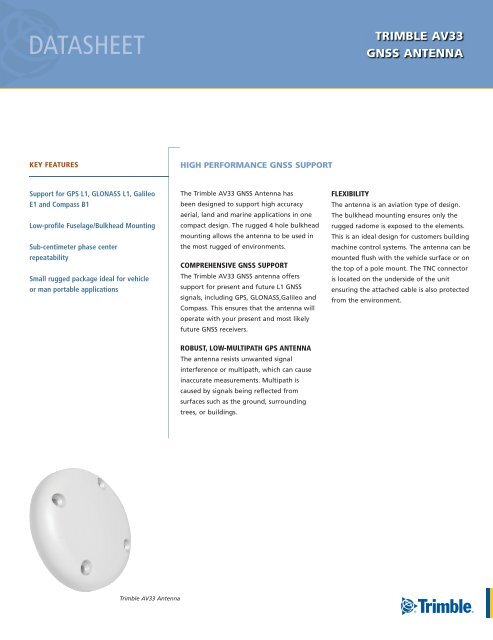 Trimble AV33 Datasheet
