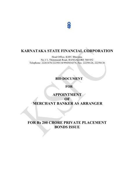 KARNATAKA STATE FINANCIAL CORPORATION ... - Ksfc.in