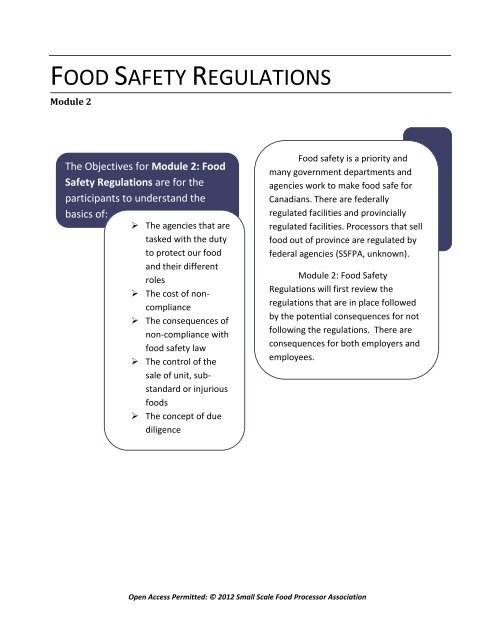 Food Processing - Manual 2 - Small Scale Food Processor Association
