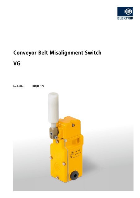 Conveyor Belt Misalignment Switch VG