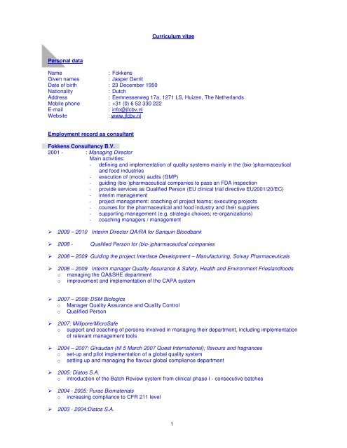 CV JGF - Fokkens Consultancy