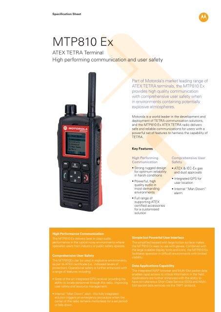 MTP810Ex ATEX - Motorola Solutions
