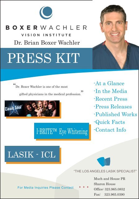 Boxer Wachler Press Kit - Boxer Wachler Vision Institute