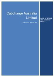 Cabcharge TAXI eTICKET User Guide