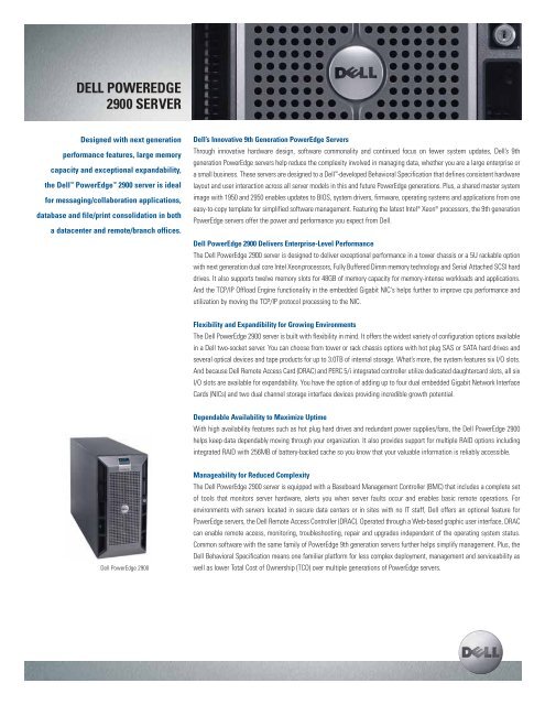 DELL POWEREDGE 2900 SERVER - Gebruikteservers