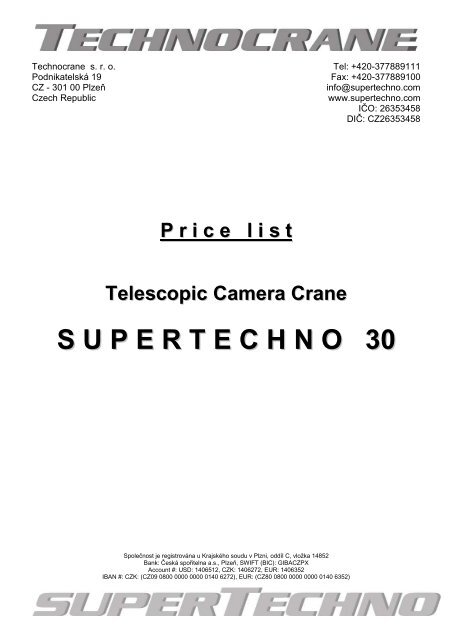 Detailed price list - Supertechno