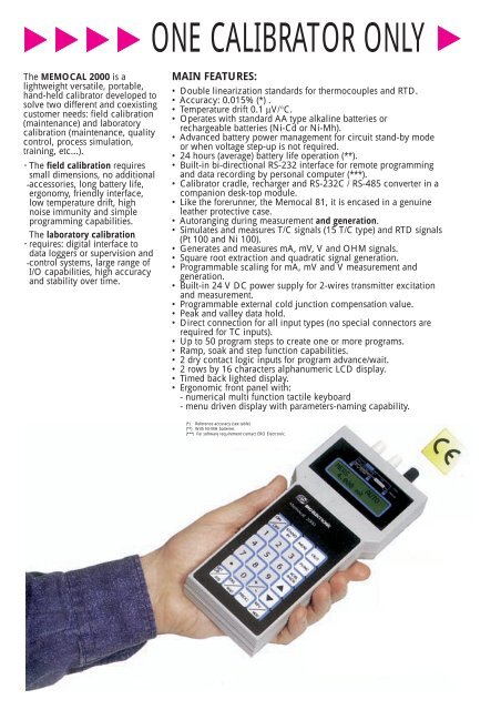 memocal 2000 inglese - Eurotherm Ltda