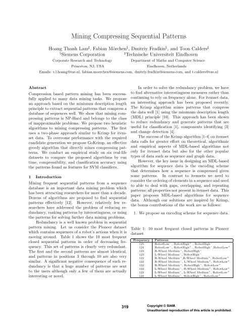 Mining Compressing Sequential Patterns