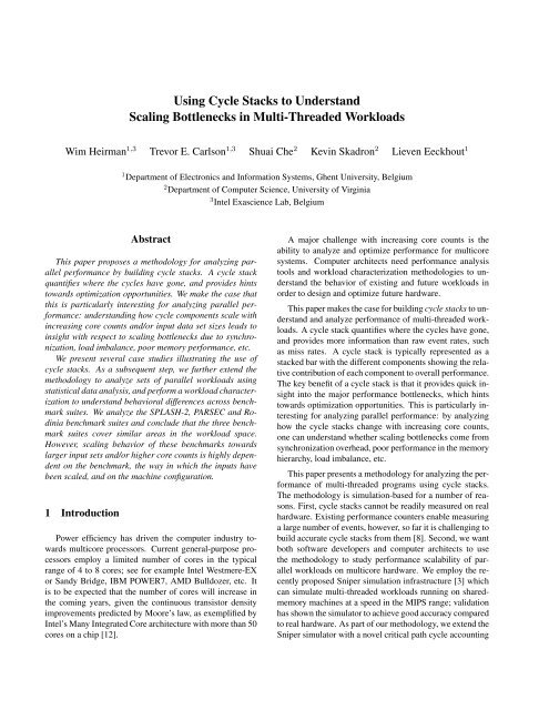 Using Cycle Stacks To Understand Scaling Bottlenecks In Elis