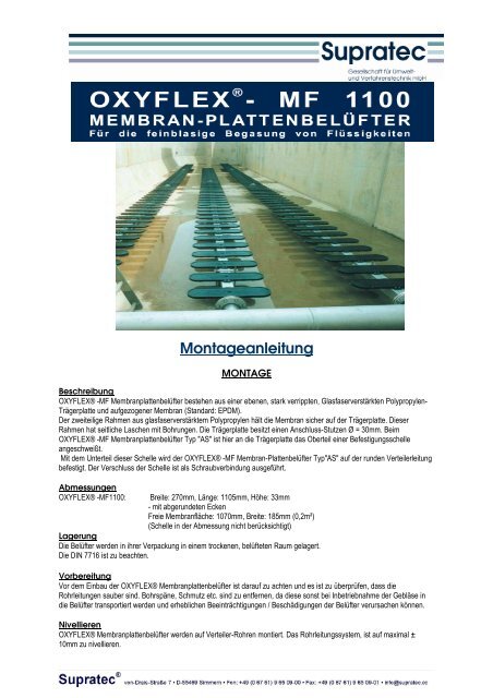 MF1100 Montageanleitung - supratec.cc