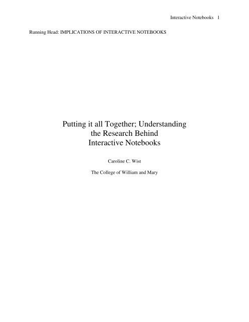 Interactive Notebooks Research