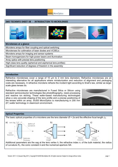 SMO TECHINFO SHEET 08 - INTRODUCTION TO MICROLENSES ...