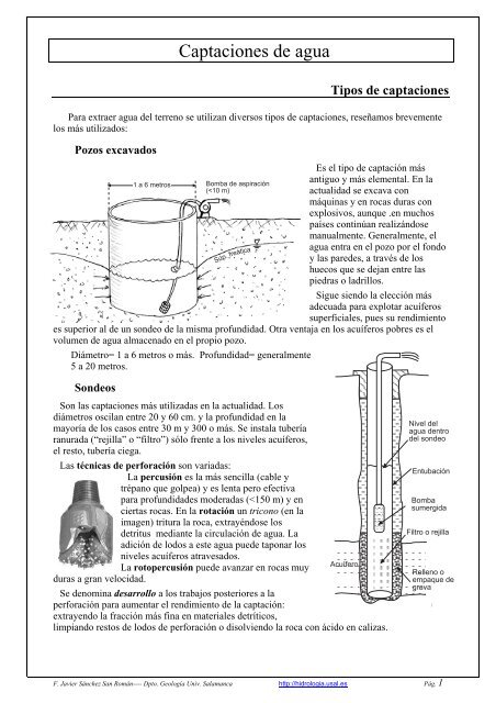 Tipos de captaciones