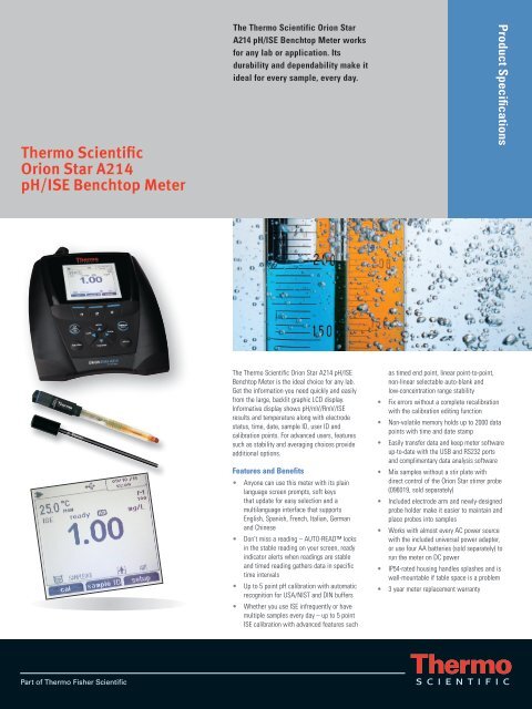 Thermo Scientific Orion Star A214 pH/ISE Benchtop Meter