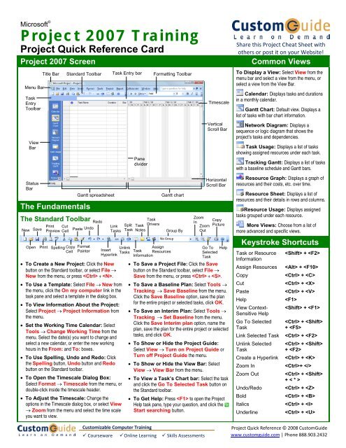 Microsoft Project 2007 Quick Guide - Wilkes Portal