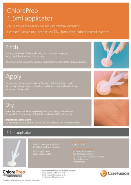 ChloraPrep 1.5ml applicator - IVTEAM.com