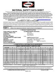MATERIAL SAFETY DATA SHEET - The Harris Products Group