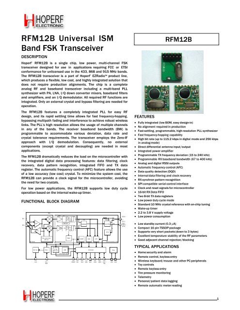 RFM12B - HOPE Microelectronics