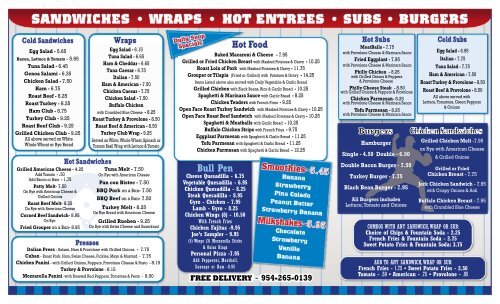 Clipper Café menu - Joe DiMaggio Children's Hospital