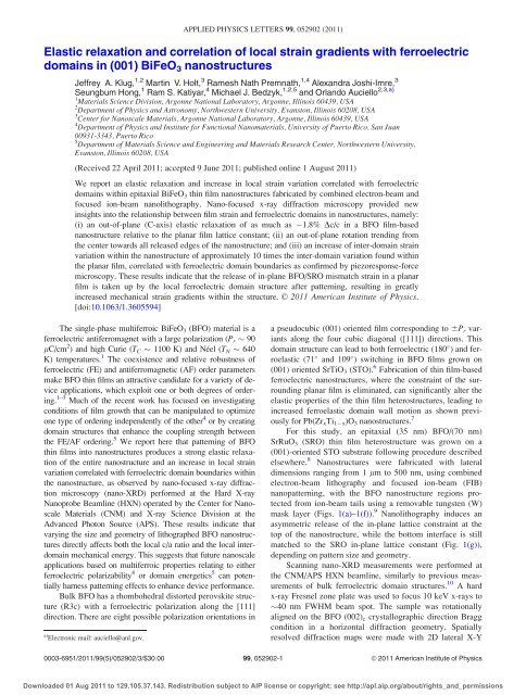 Elastic relaxation and correlation of local strain gradients with ...