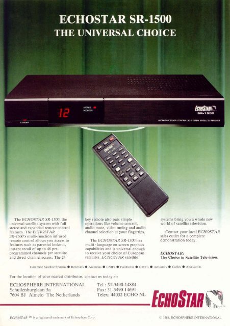 ECHOSTAR SR-1500 - Topreceivers.nl