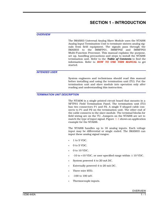 NTAI06 Termination Unit (Introduction) - ABB SolutionsBank