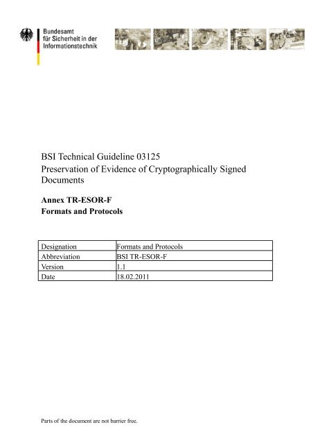 BSI Technical Guideline 03125 Annex TR-ESOR-F Formats and ...