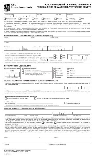 T812 RBC RRIF Appl 168-131F - RBC Dominion valeurs mobiliÃ¨res