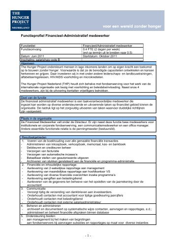 1e Medewerker bediening FUNCTIEPROFIEL - Fitland
