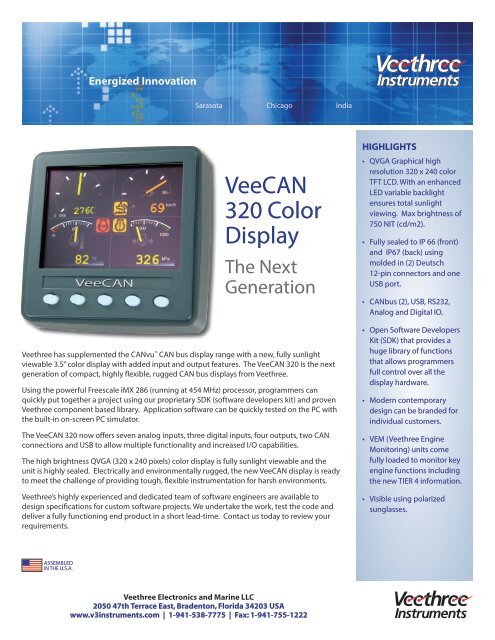 VeeCAN 320 Color Display - Veethree Instruments