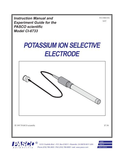 POTASSIUM ION SELECTIVE ELECTRODE - Frederiksen