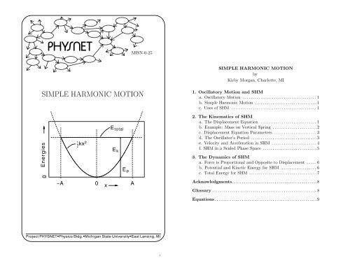 m25; Simple Harmonic Motion - Project PHYSNET