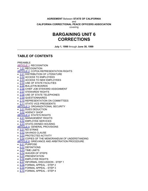Bargaining unit 6 corrections - Dpa - State of California
